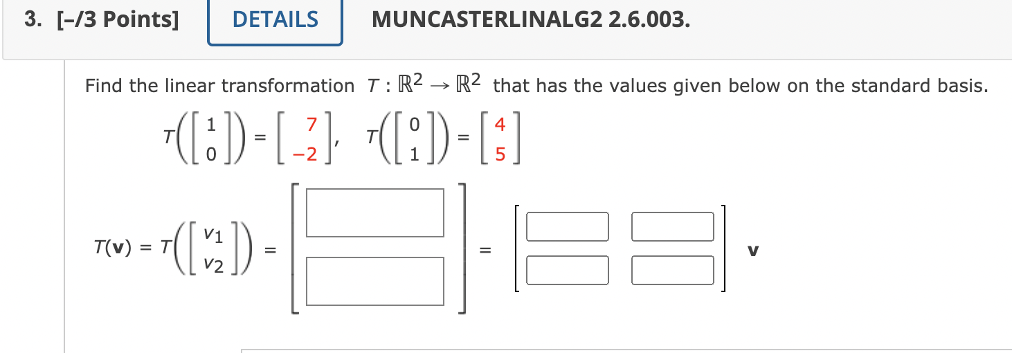 Solved Find the linear transformation T:R2→R2 that has the | Chegg.com