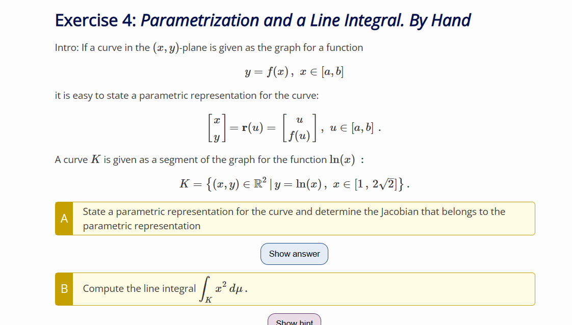 Solved Exercise 4: Parametrization and a Line Integral. By | Chegg.com