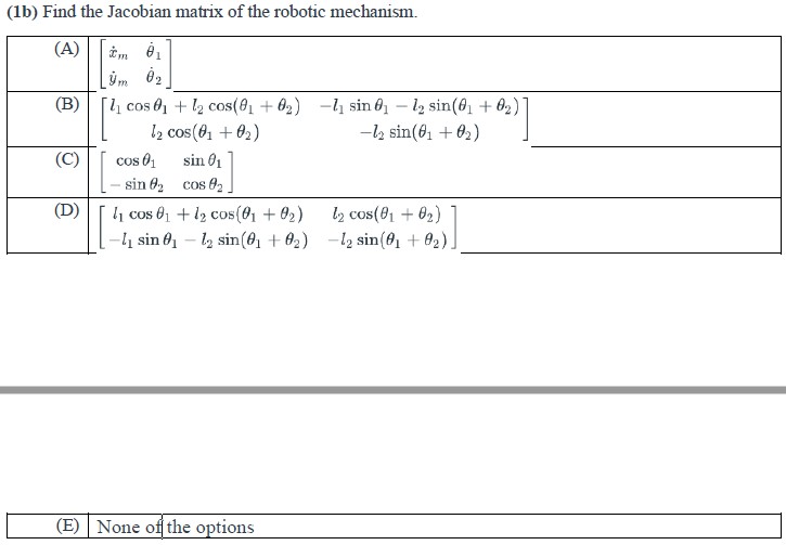 Solved Problem 1 Let us consider the two-link robotic | Chegg.com