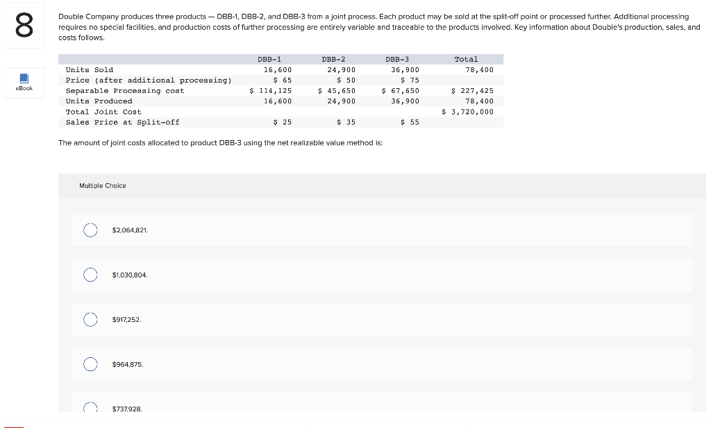 Solved Double Company produces three products - DBB-1, | Chegg.com