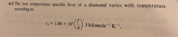 Solved 6-3 The low temperature specific heat of a diamond | Chegg.com