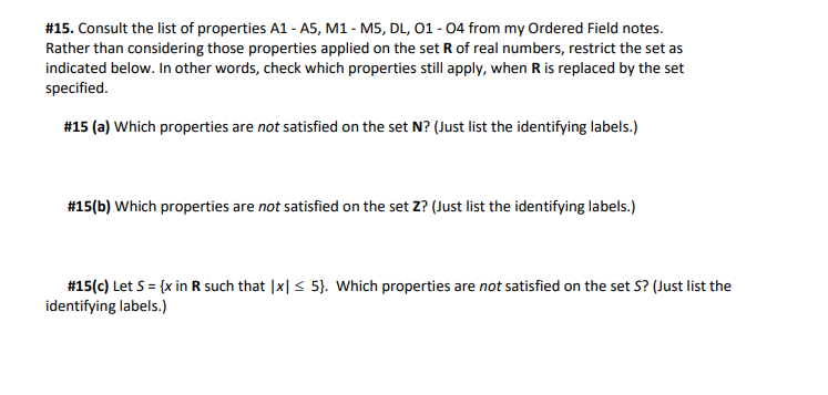 Solved A1. Closure property of addition: For all х, у є R, x | Chegg.com