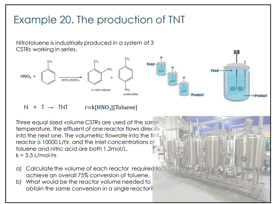 Solved Example 20 . The production of TNT Nitrotoluene is | Chegg.com