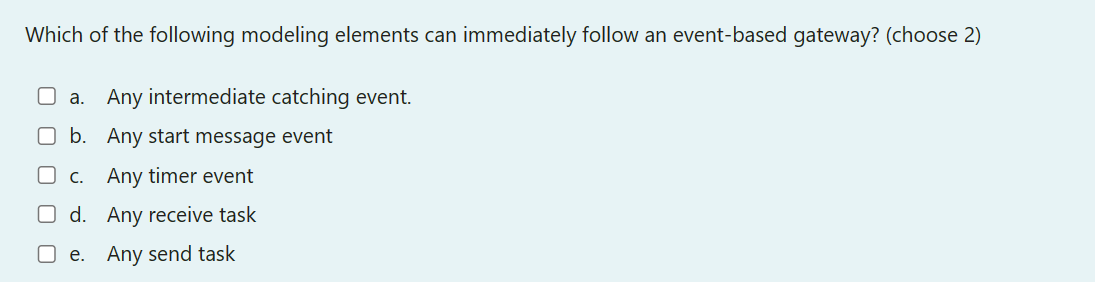 Solved Which of the following modeling elements can | Chegg.com