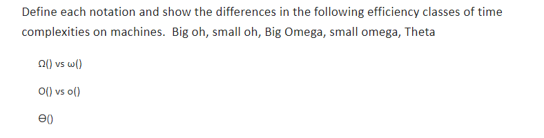 Solved Define each notation and show the differences in the | Chegg.com