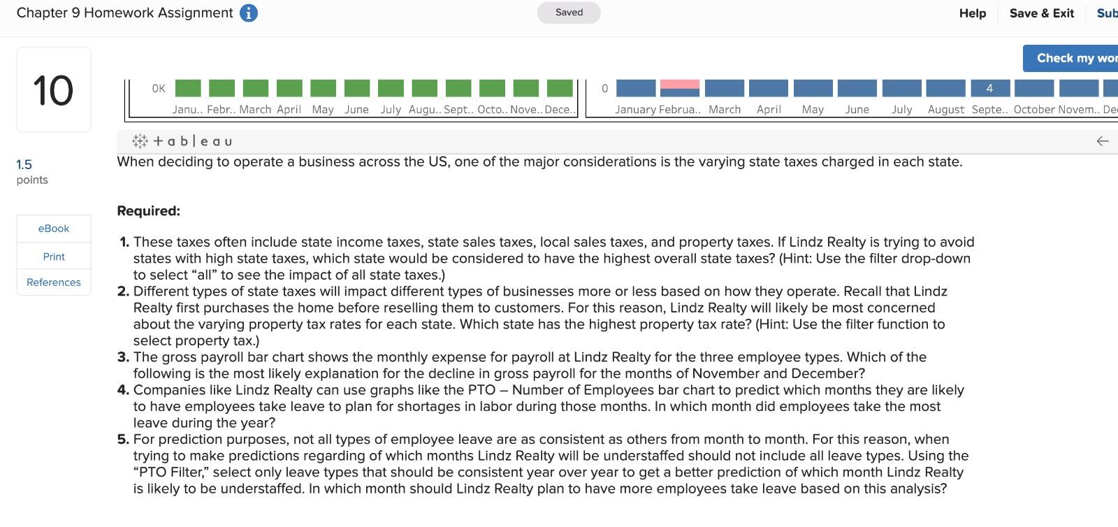 Chapter 9 Homework Assignment Saved Help Save 10 | Chegg.com