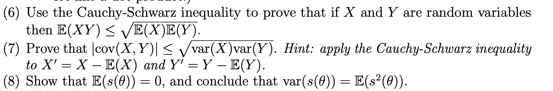 Solved (6) Use the Cauchy-Schwarz inequality to prove that | Chegg.com
