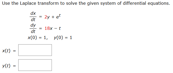 Solved Use the Laplace transform to solve the given system | Chegg.com