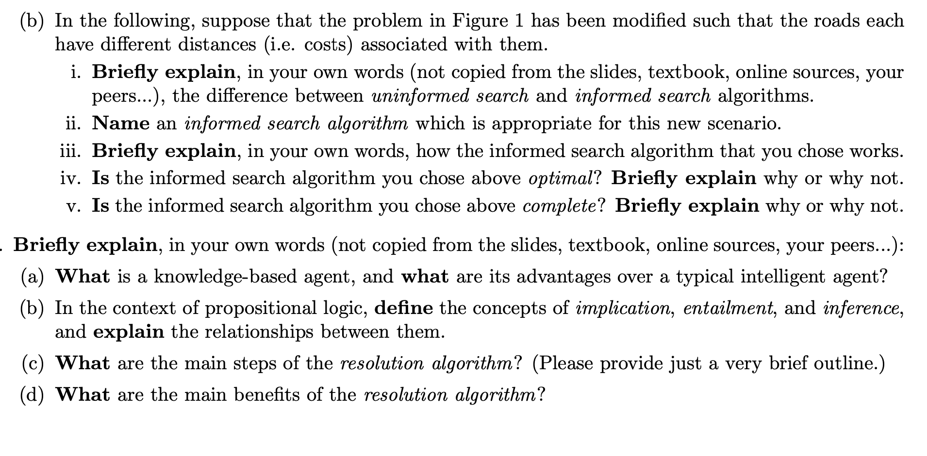 Solved Consider the route-finding problem in Figure 1, where | Chegg.com