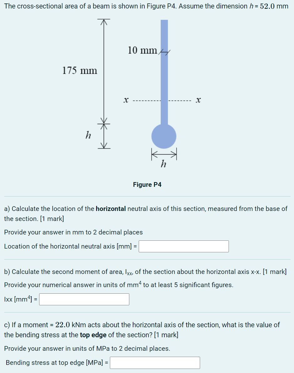 Solved The cross-sectional area of a beam is shown in Figure | Chegg.com