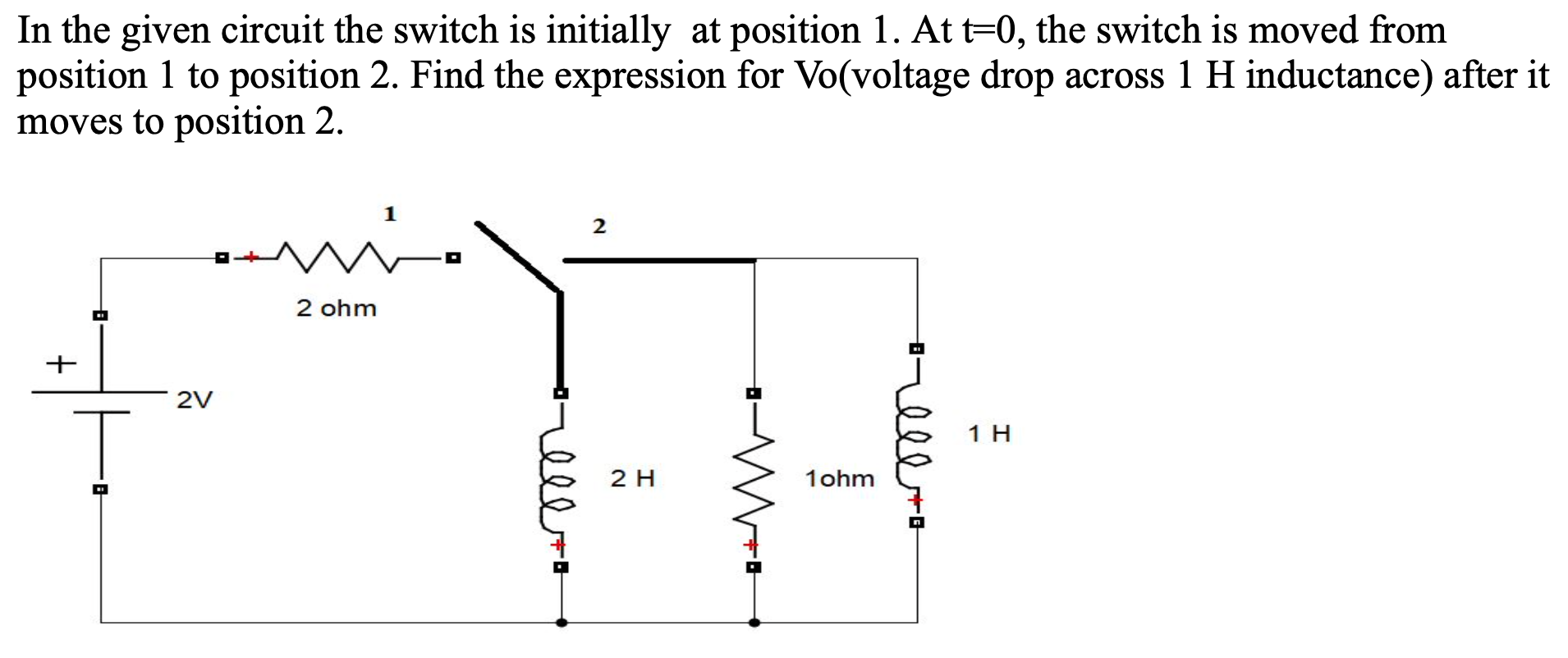 Solved In the given circuit the switch is initially at | Chegg.com