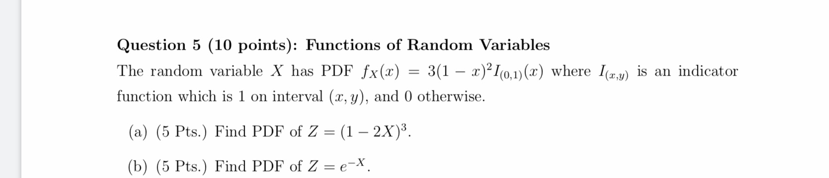 Solved The random variable X has PDF fX (x) = 3(1 − | Chegg.com