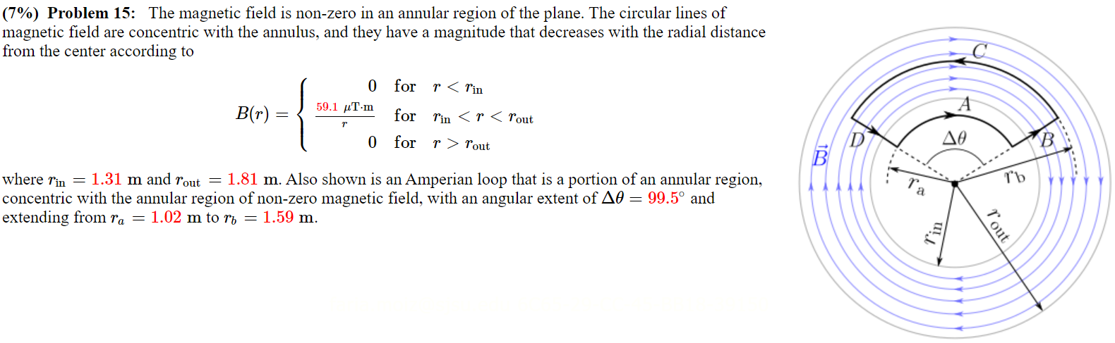 Solved (7\%) Problem 15: The magnetic field is non-zero in | Chegg.com