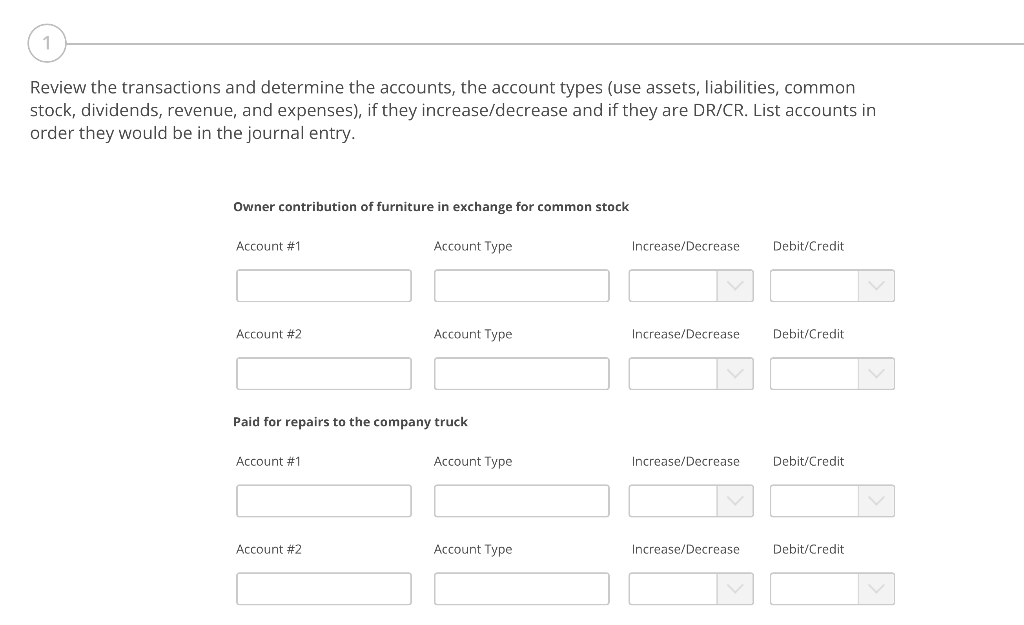 Solved Made Payment On Notes Payable Account 1 Account Type Chegg