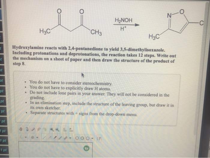 Solved H2NOH H* H3C CH3 H3C Hydroxylamine reacts with | Chegg.com