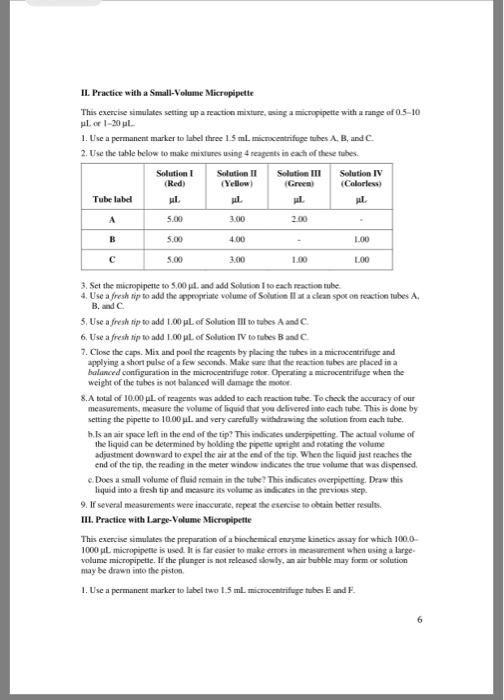 Solved Exercise 1 Introduction to Micropipetting Purpose | Chegg.com