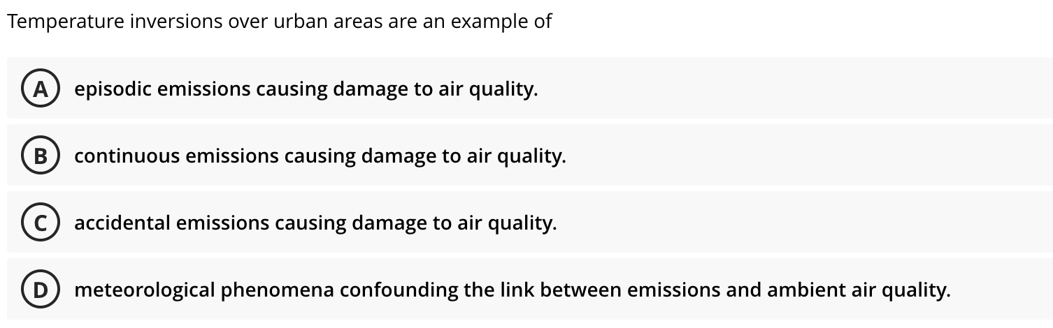 Solved Temperature inversions over urban areas are an | Chegg.com