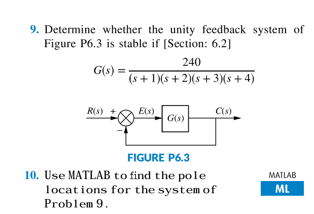 Solved 9. Determine whether the unity feedback system of | Chegg.com