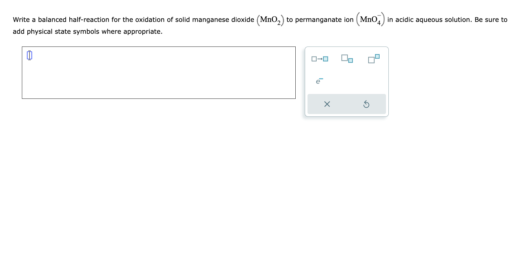 Solved Write a balanced half-reaction for the oxidation of | Chegg.com
