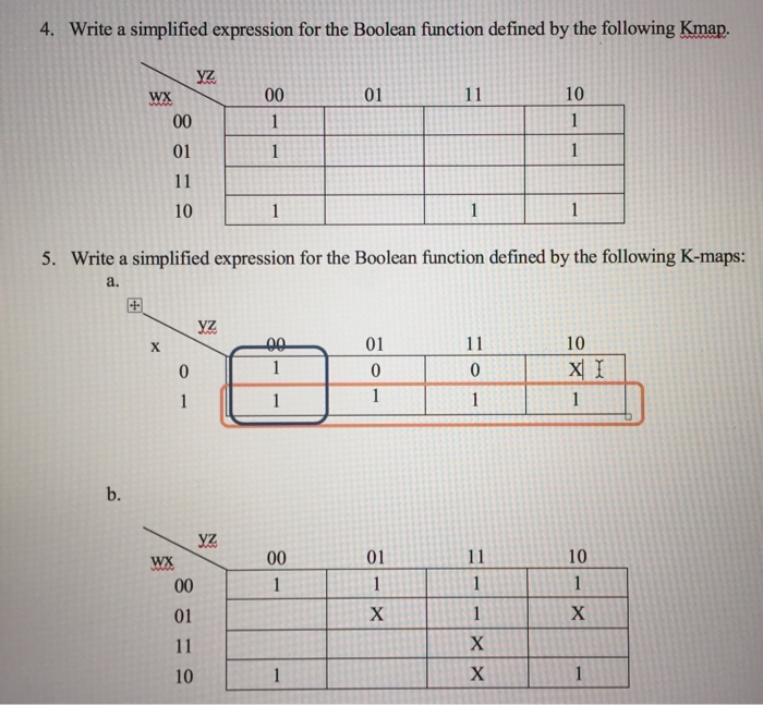 Solved 4 Write A Simplified Expression For The Boolean