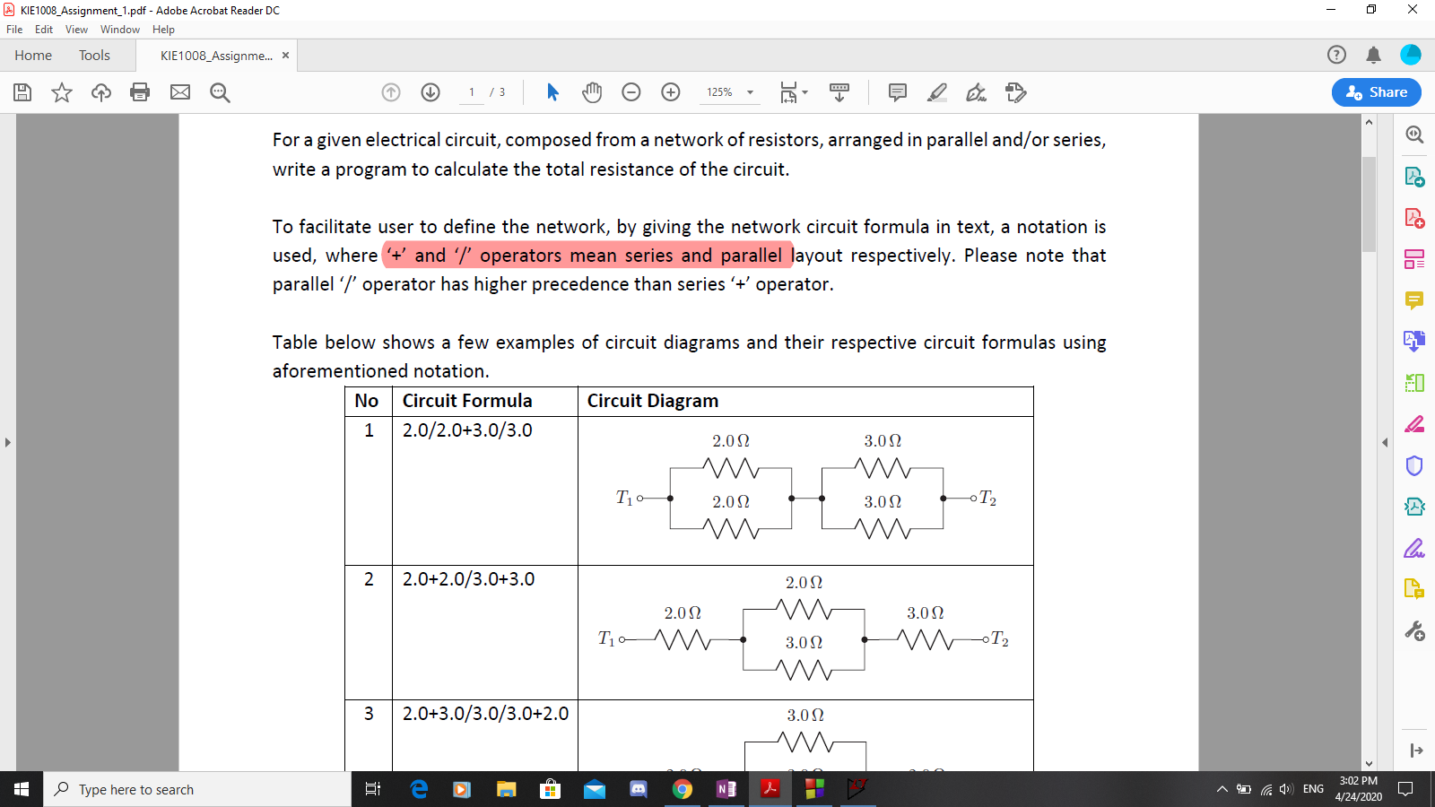 - o * KIE1008_Assignment_1.pdf - Adobe Acrobat Reader | Chegg.com