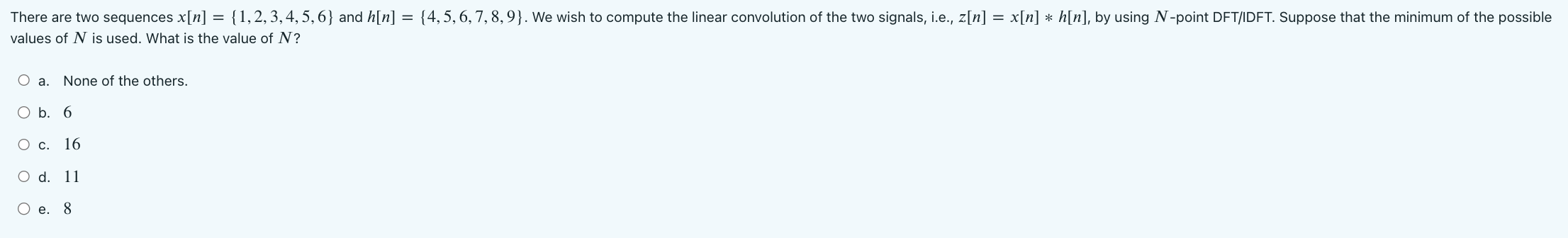 Solved values of N is used. What is the value of N ? a. None | Chegg.com