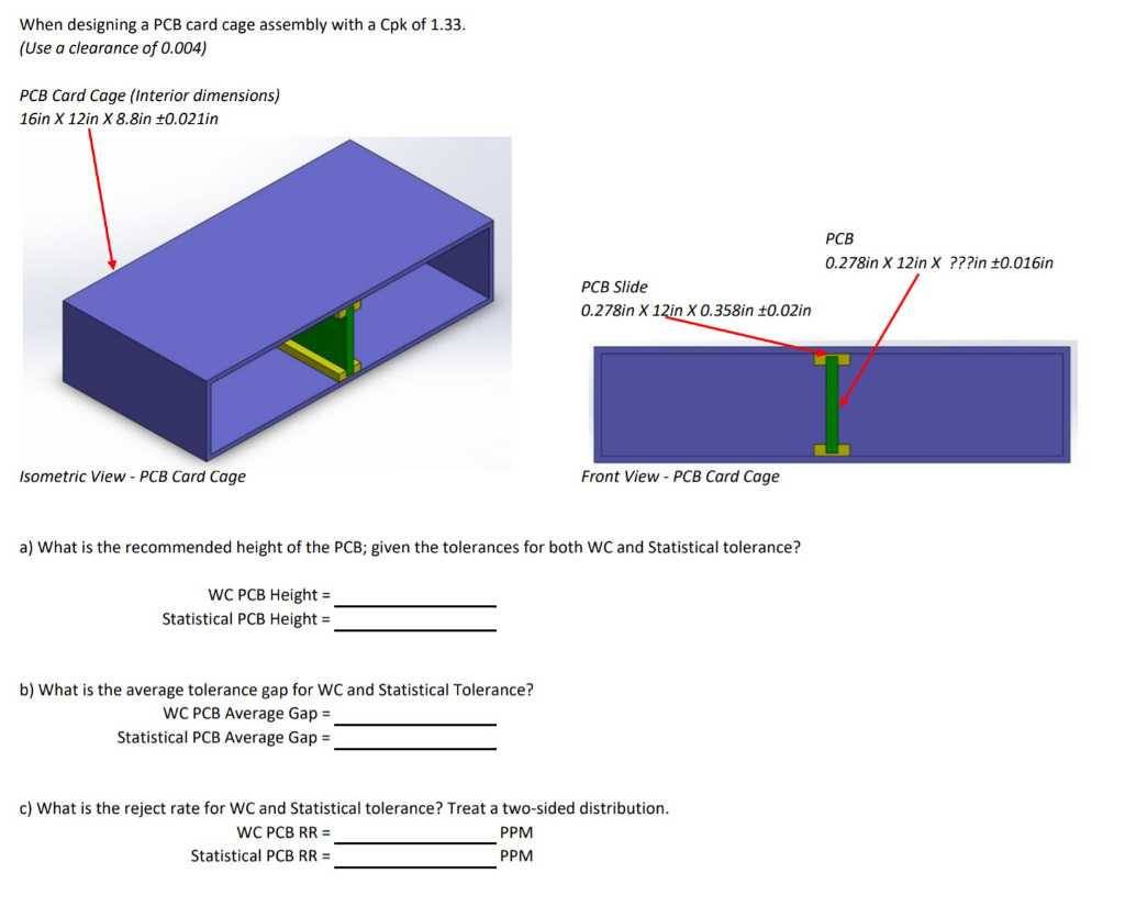 When designing a PCB card cage assembly with a Cpk of | Chegg.com