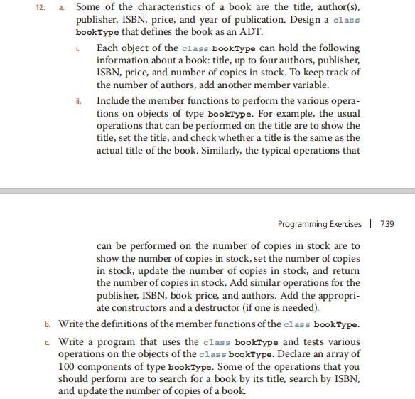 Solved 12. a. Some of the characteristics of a book are the | Chegg.com