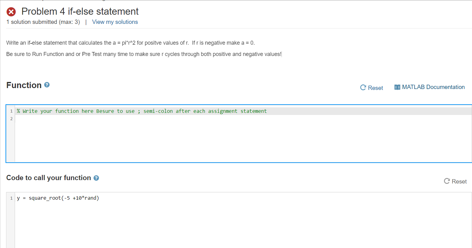 Solved This is MATLAB Grader, the function for problem 4 is | Chegg.com