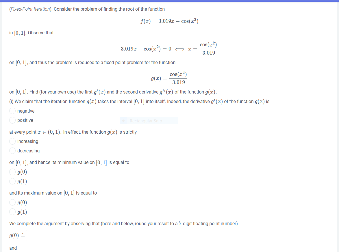 Solved (Fixed-Point Iteration). Consider the problem of | Chegg.com