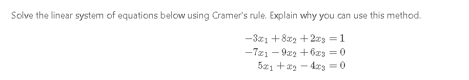 Solved Solve the linear system of equations below using | Chegg.com