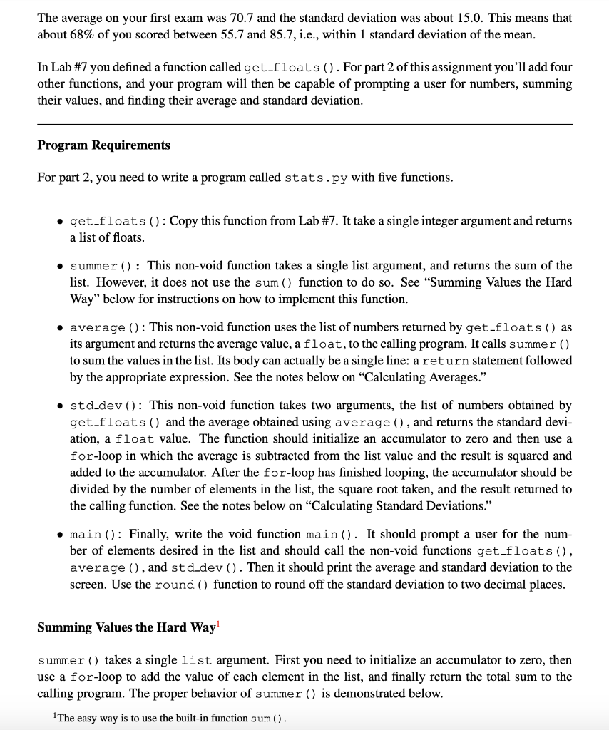 for-LooPS, FIBONACCI, AND A STATISTICS PROGRAM This | Chegg.com