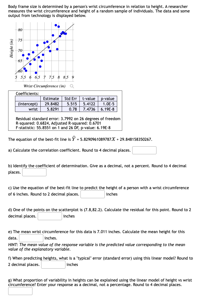 Solved Body frame size is determined by a person's wrist | Chegg.com
