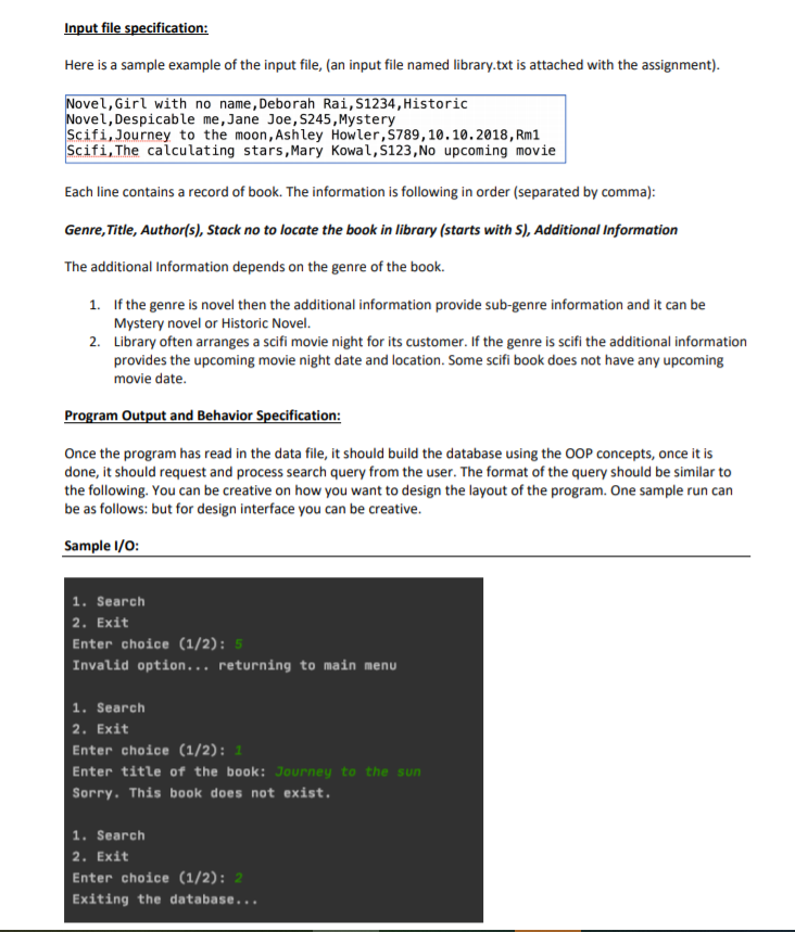 Solved Topics: class, object, instantiation, methods, | Chegg.com