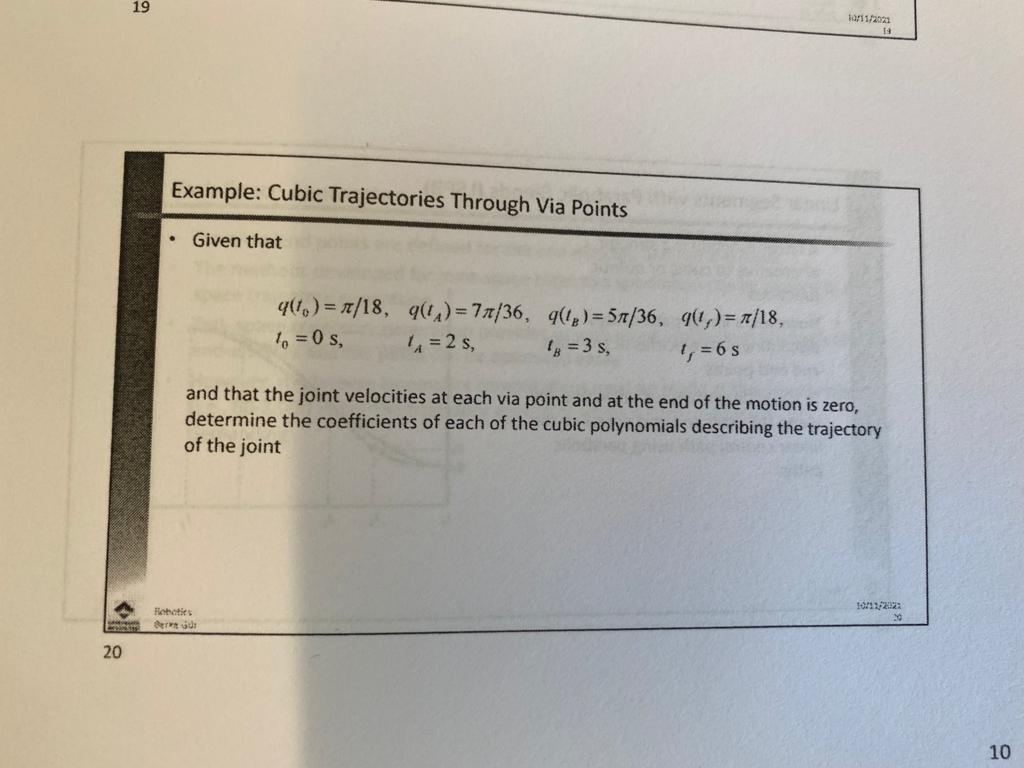 Solved 19 107117123 13 Example: Cubic Trajectories Through | Chegg.com