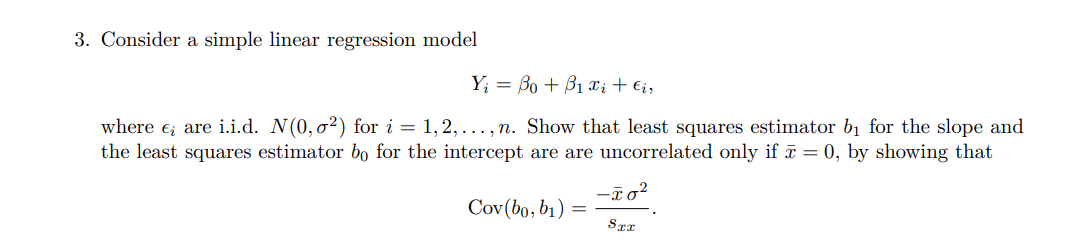 Solved 3. Consider a simple linear regression model Yi = Bo | Chegg.com