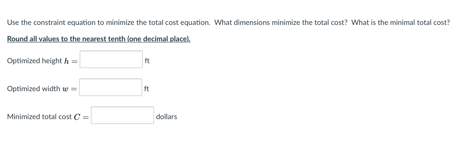 Solved Use the constraint equation to minimize the total | Chegg.com