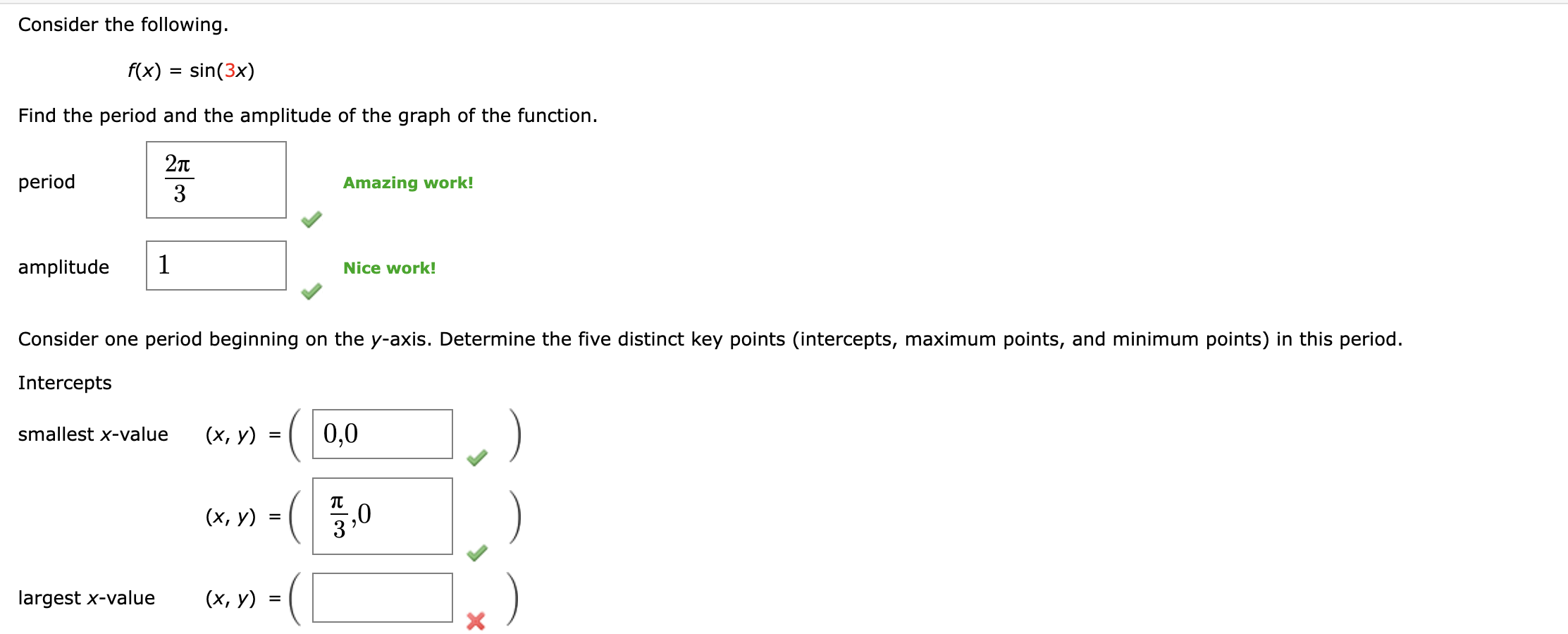 Solved Consider the following. f(x)=sin(3x) Find the period | Chegg.com