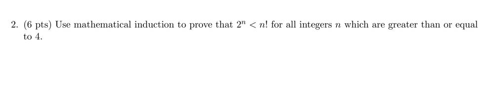 Solved 2. ( 6pts) Use mathematical induction to prove that | Chegg.com