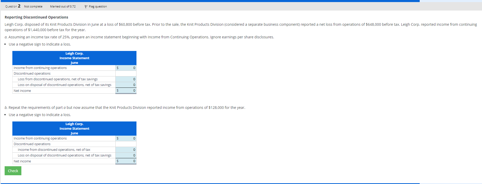 Solved Reporting Discontinued Operations operations of | Chegg.com