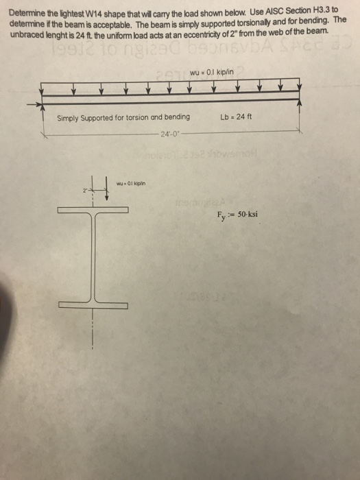 Solved Determine the lightest W14 shape that will cary the | Chegg.com