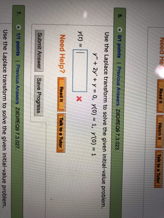 Solved Need He Read It Watch It Talk to a Tutor 6. 0/1 | Chegg.com