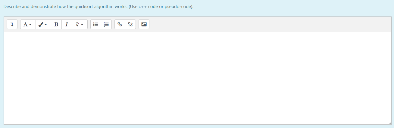 Solved Describe and demonstrate how the quicksort algorithm | Chegg.com