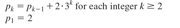 Solved Pk = Pk-1+2.3k for each integer k 2 2 = P1 = 2 = | Chegg.com