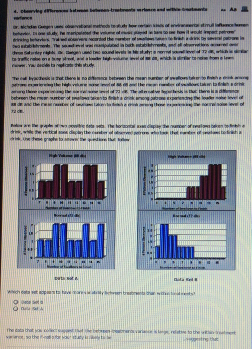 Solved Observing differences between between-treatments | Chegg.com