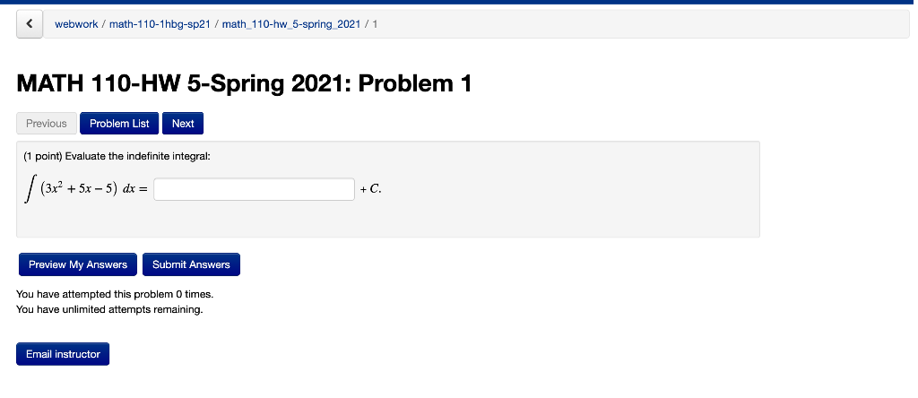 Solved webwork / math-110-1hbg-sp21 / math_110-hw_5-spring | Chegg.com