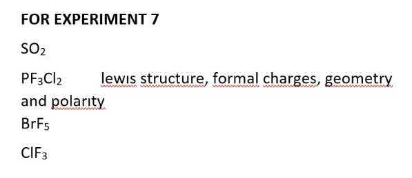 Solved FOR EXPERIMENT 7 SO2 PF3Cl2 lewis structure, formal | Chegg.com