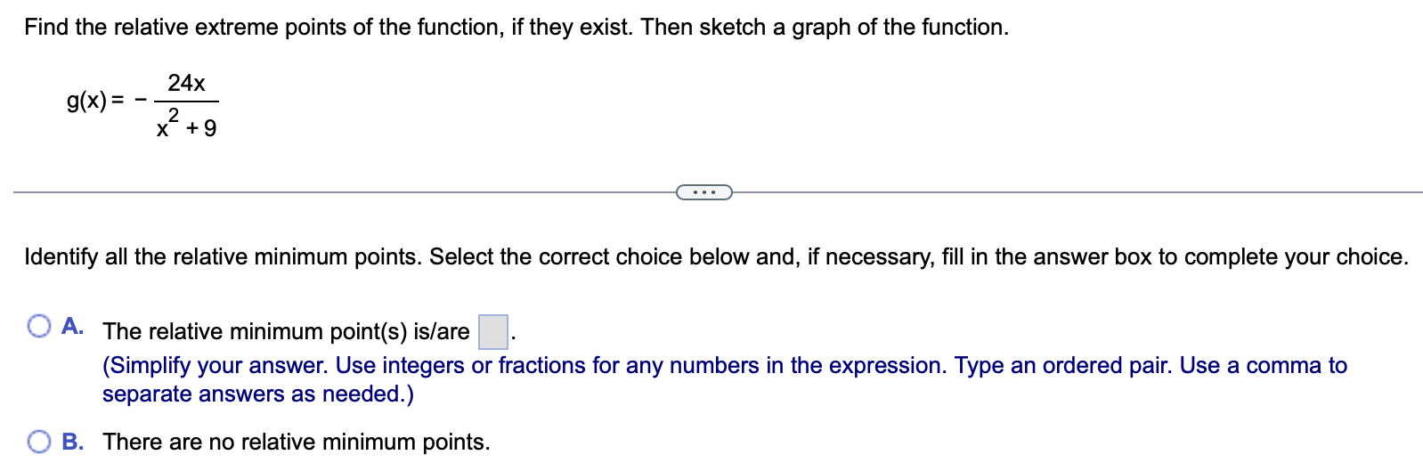 Solved Find the relative extreme points of the function, if | Chegg.com