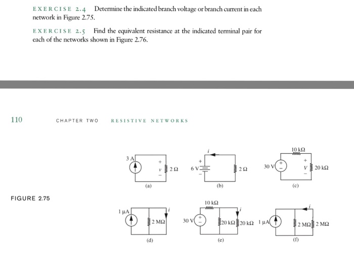 Solved Е Х E R C I S E 2.4 Determine the indicated branch | Chegg.com