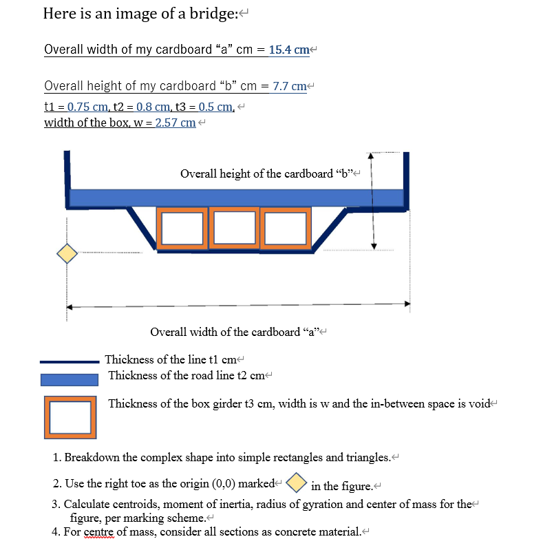 Solved Here is an image of a bridge: Overall width of my | Chegg.com